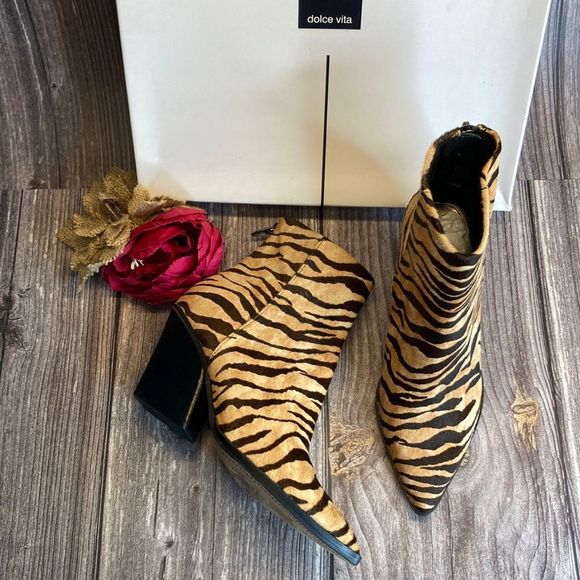 Dolce Vita | Shoes | Dolcevita Tiger Print Calf Hair Bootie 6m | Poshmark